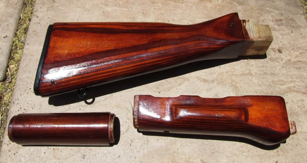 NOS Soviet Izzy late AKM Wood Set, Z-recto finish - SPF | AK Rifles